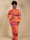 Amari Mesh Maxi Dress with Feathers - Orange – TANWAA